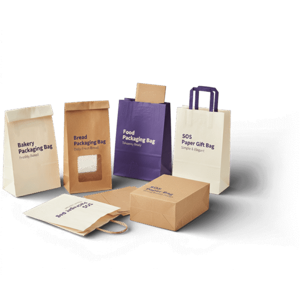 Custom Paper Bags with Logos | Retail & Food Packaging
